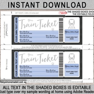 Printable Train Ticket Template: Surprise Trip Reveal (INSTANT DOWNLOAD ...