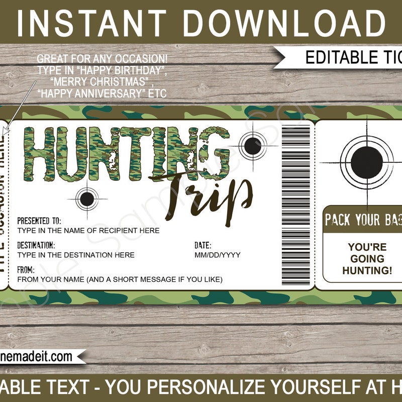 Hunting Card - Etsy