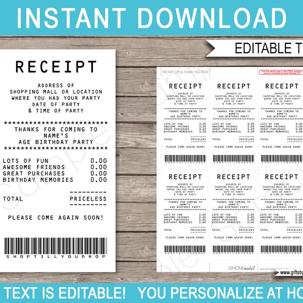 Target Receipt Template - Etsy