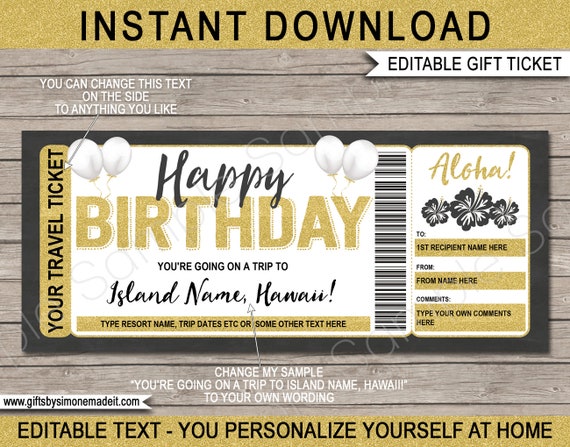 Paper Paper & Party Supplies Paradise boarding pass template tropical ...