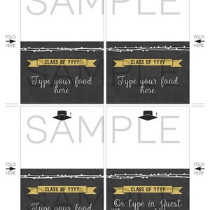 Graduation Food Labels - Printable Graduation Party Decorations - Gold ...