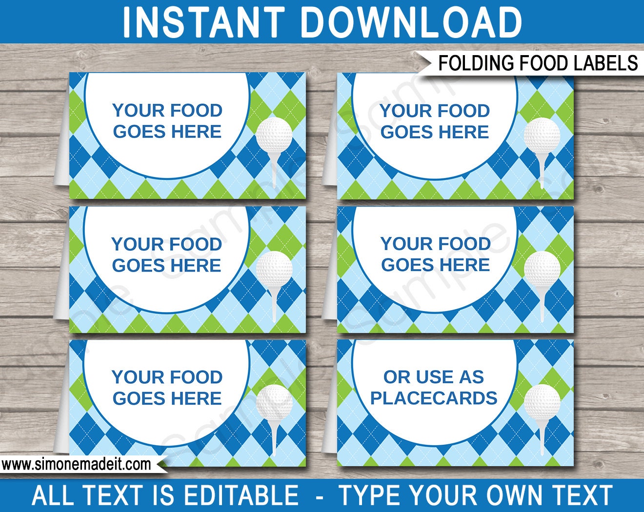 Golf Food Labels Golf Theme Party Food Buffet Tags - Etsy Canada