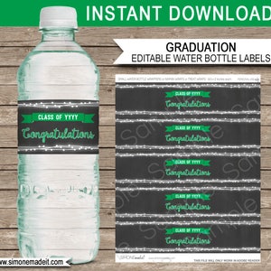 Green Graduation Party Invitations & Decorations Template Bundle - Any ...