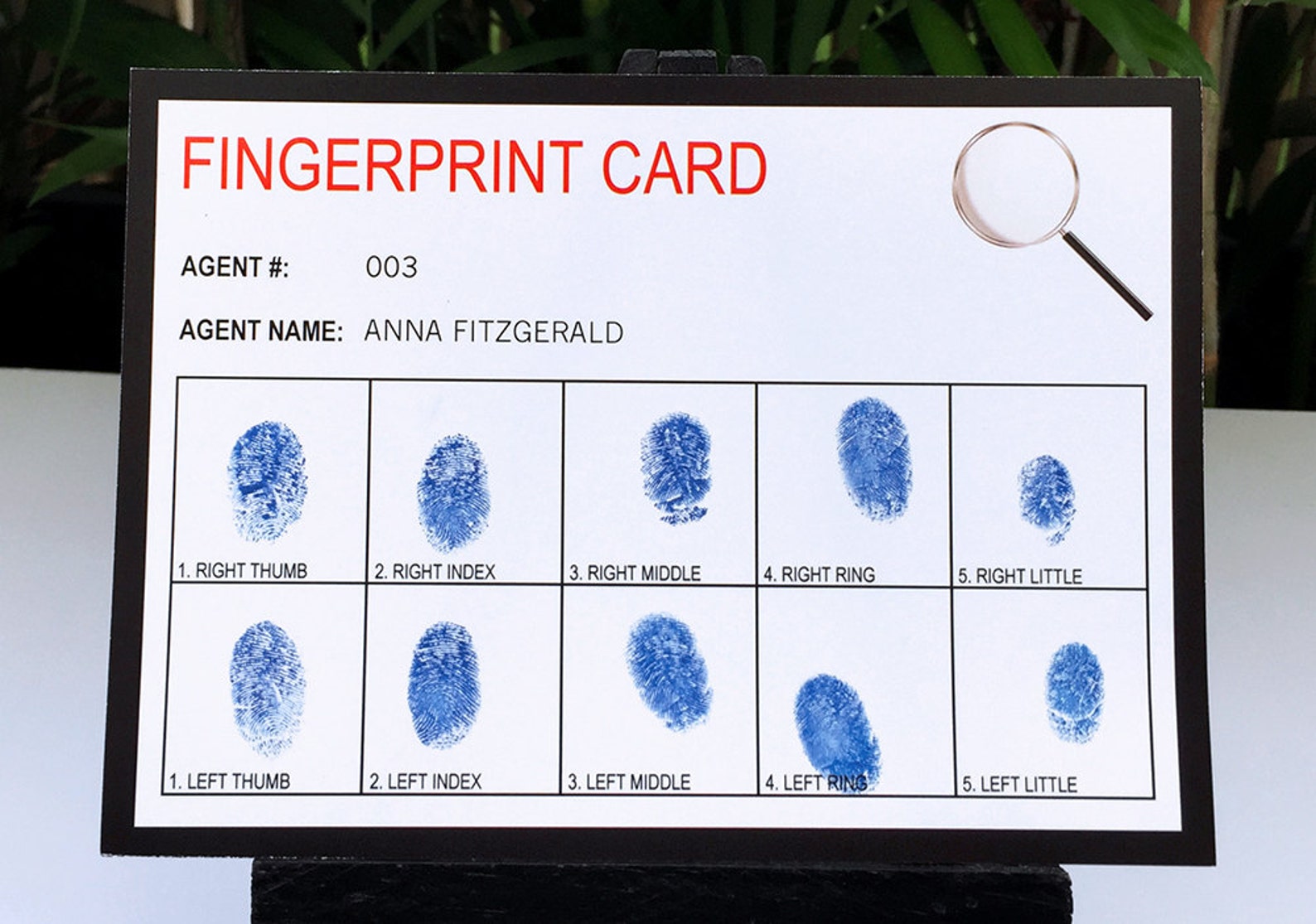 Spy Party Fingerprint Cards: Editable Secret Agent ID (digital Download ...