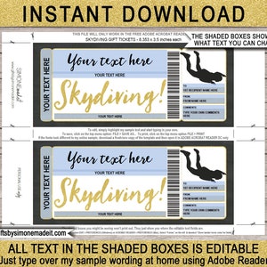 Indoor Skydiving Ticket Certificate Gift Voucher Template - Any ...