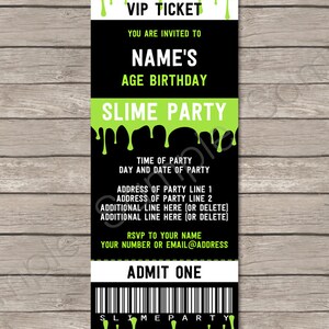 Slime Theme Decorations & Invitation Template Bundle - Printable ...