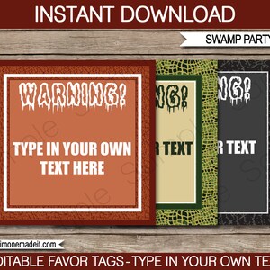 Swamp Party Decorations & Invitation Bundle: Editable Printable ...