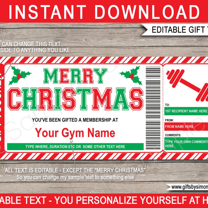 Gym Membership Voucher - Etsy