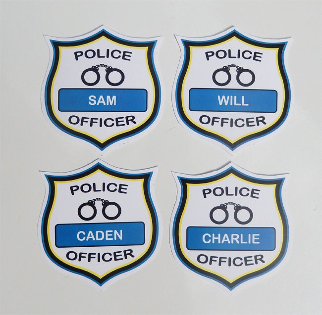 Police Officer Badges Template Printable Birthday Party - Etsy