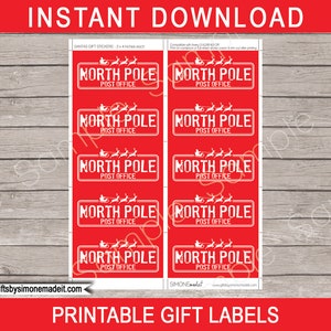 North Pole Stickers Gift Labels Template - North Pole Mail Post Office ...