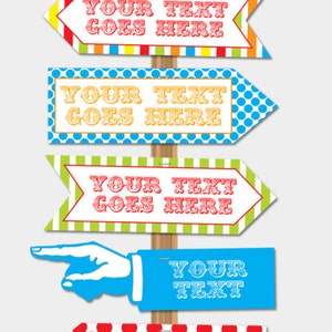 Carnival Directional Arrows: Editable Party Signs (instant Download) - Etsy