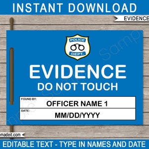 Police Crime Scene Evidence Flags Template - Printable Birthday Party ...