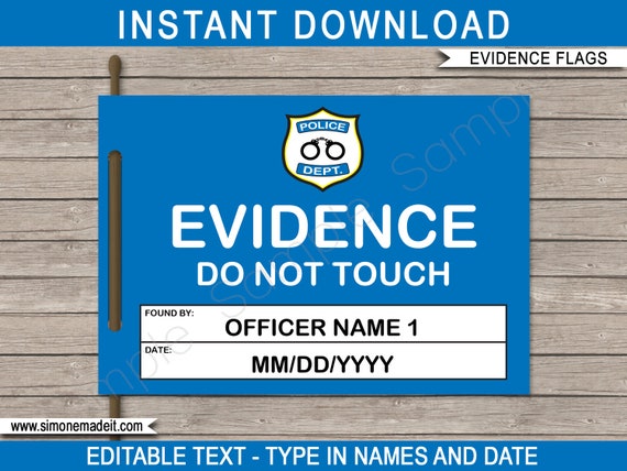 Police Crime Scene Evidence Flags Template - Printable Birthday Party ...