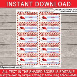 Christmas Gift Tags Printable Template - Labels Stickers - Work Class ...