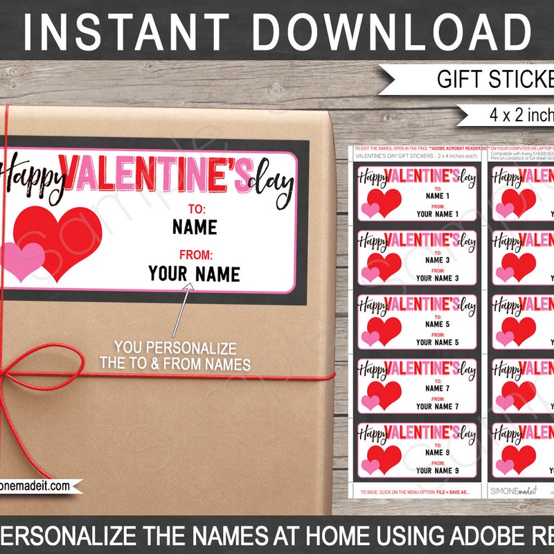 Valentine Name Tags - Etsy