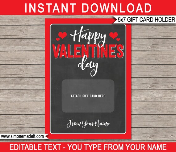 Printable Valentines Day Gift Card Holder Template - Last minute gift ...