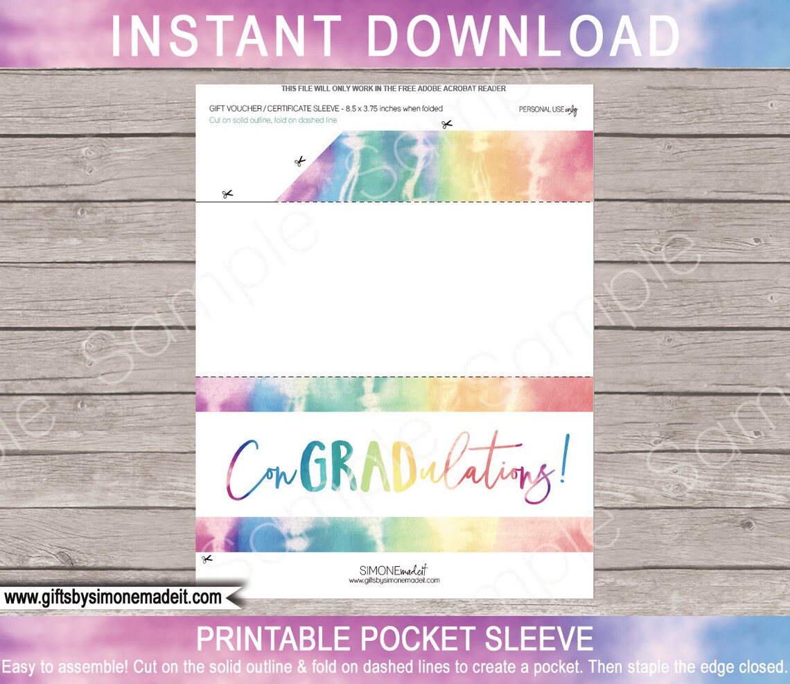 Graduation Gift Voucher Certificate Card Template Printable - Etsy
