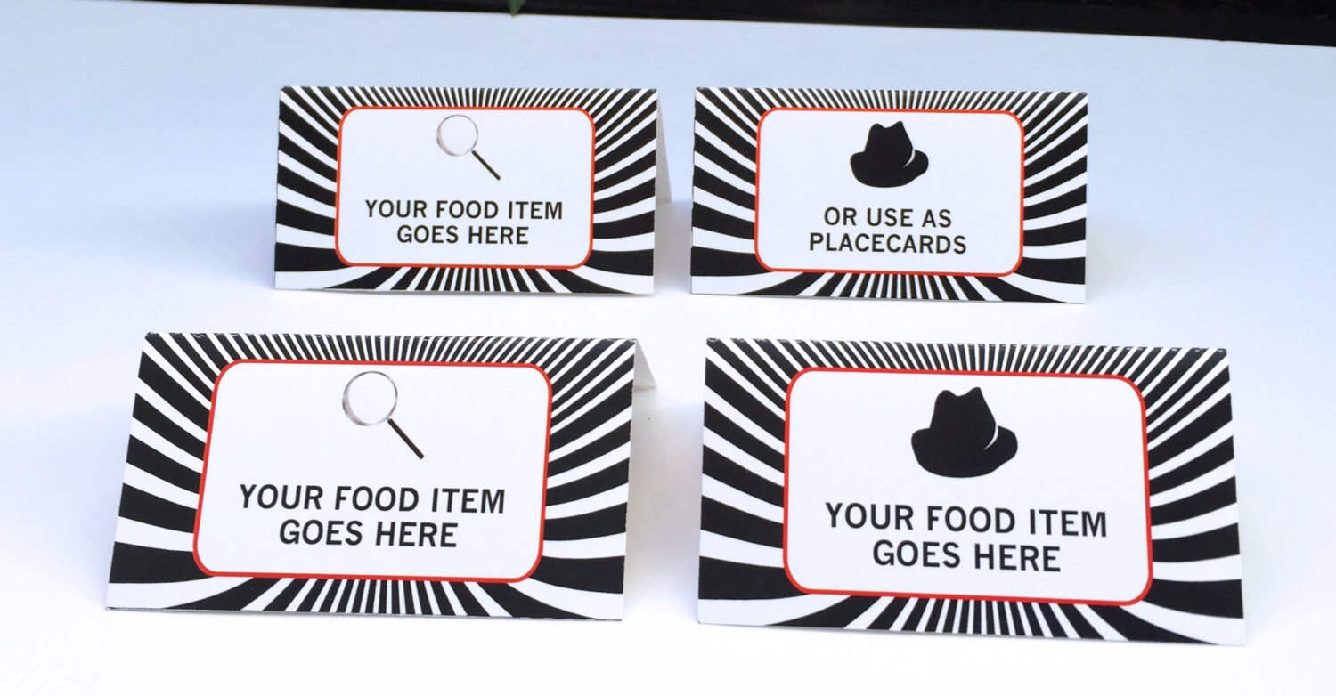 Spy Party Food Labels: Editable Secret Agent Theme (digital Download ...