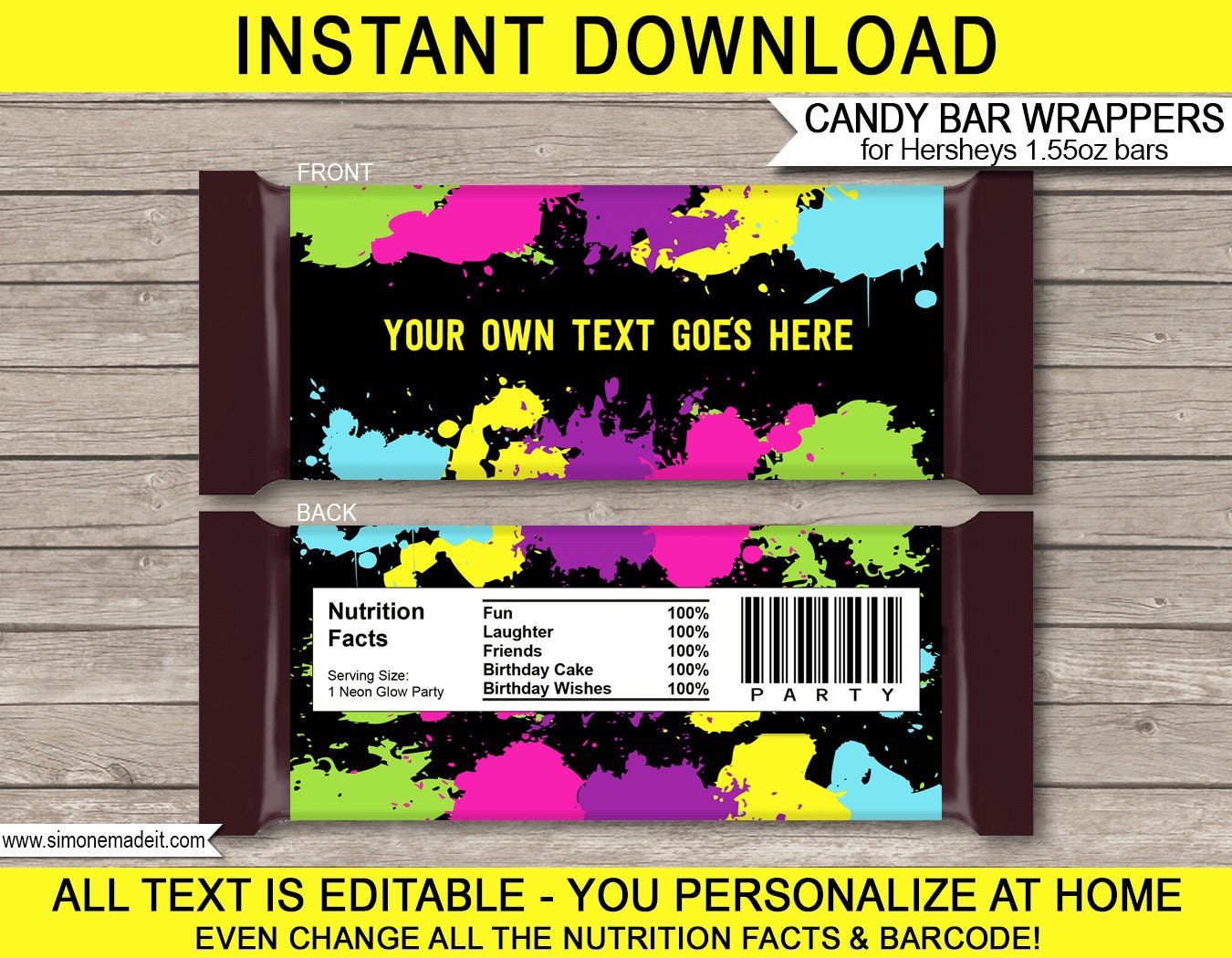 Personalized Hershey Candy Wrapper Templates