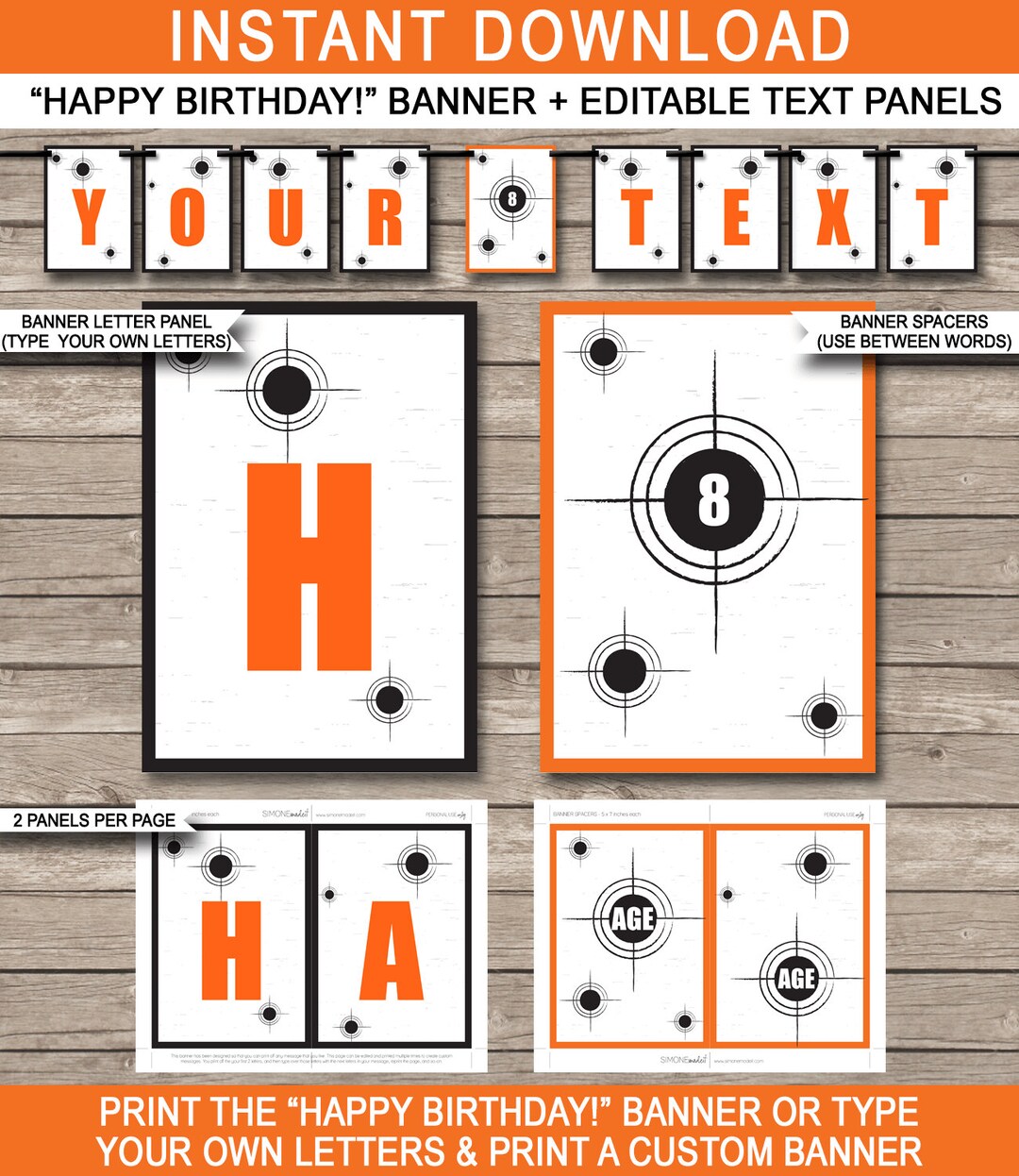 Laser Tag Banner Template - Printable Custom Birthday Party Decorations ...