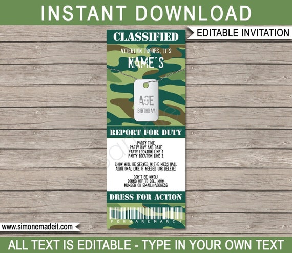 Boot Camp Invitation Template Military Going Away Party Invite, Send