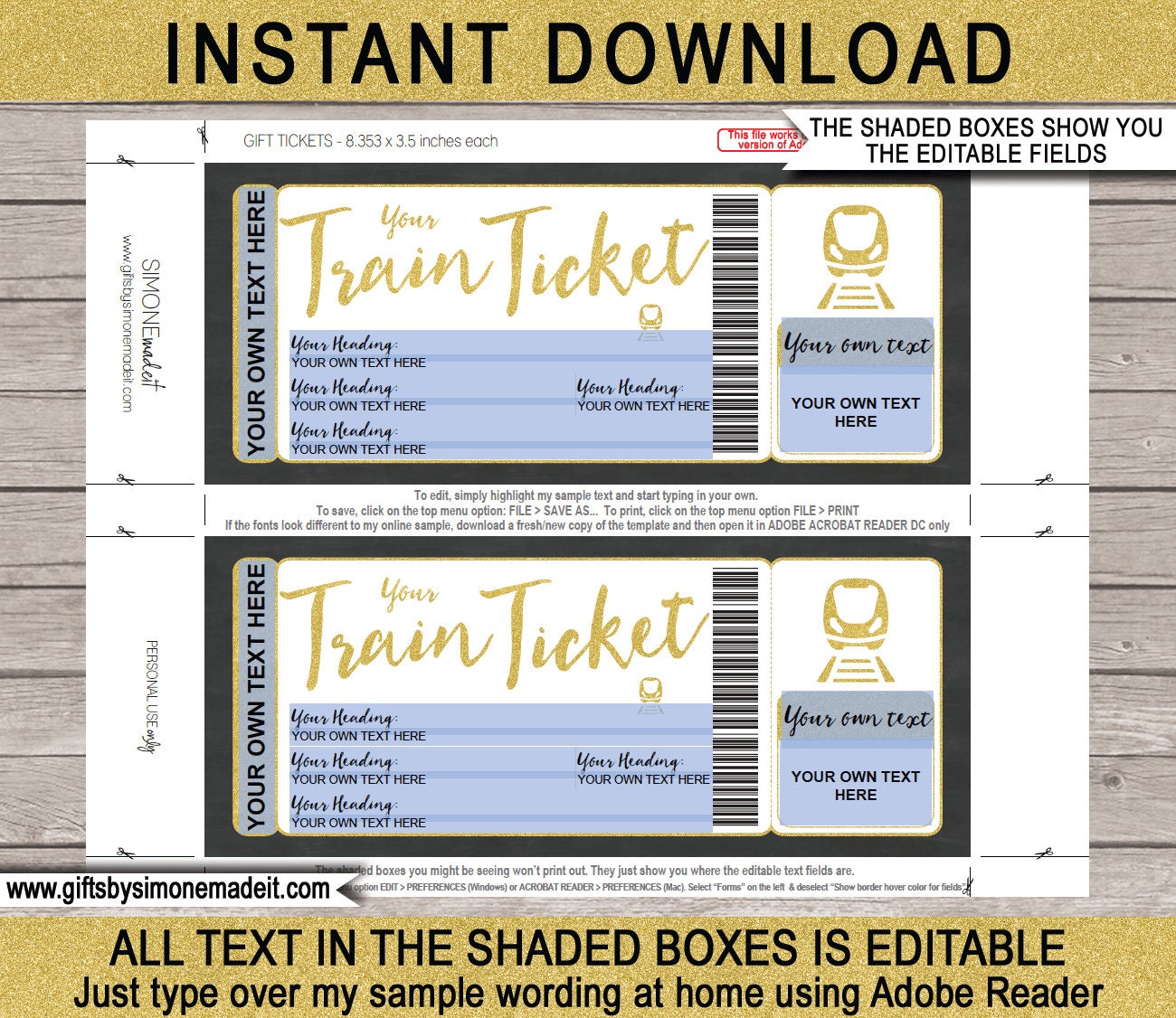 Train Ticket Template Printable