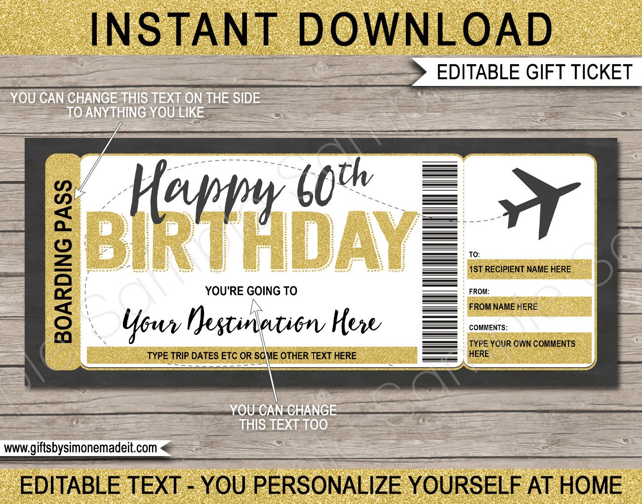 30th Birthday Boarding Pass Template Lupon gov ph