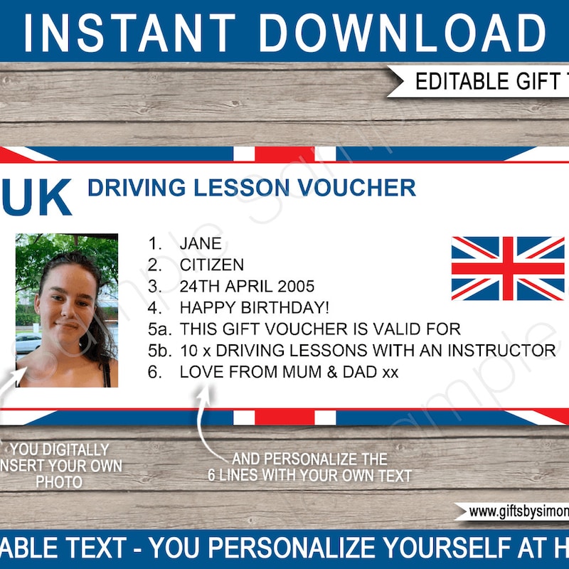 Driving Lesson Voucher - Etsy UK