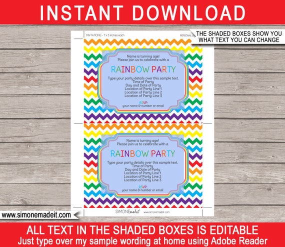 Rainbow Chevron Photo Invitation Einladung Zur Tanzgeburtstagsparty