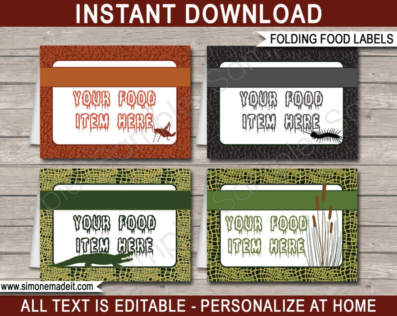 Swamp Party Decorations & Invitation Bundle: Editable Printable ...