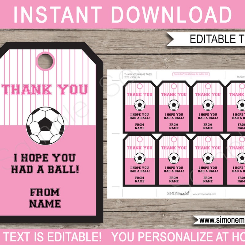 Soccer Thank You Tag - Etsy