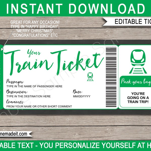 Fake Train Ticket - Etsy
