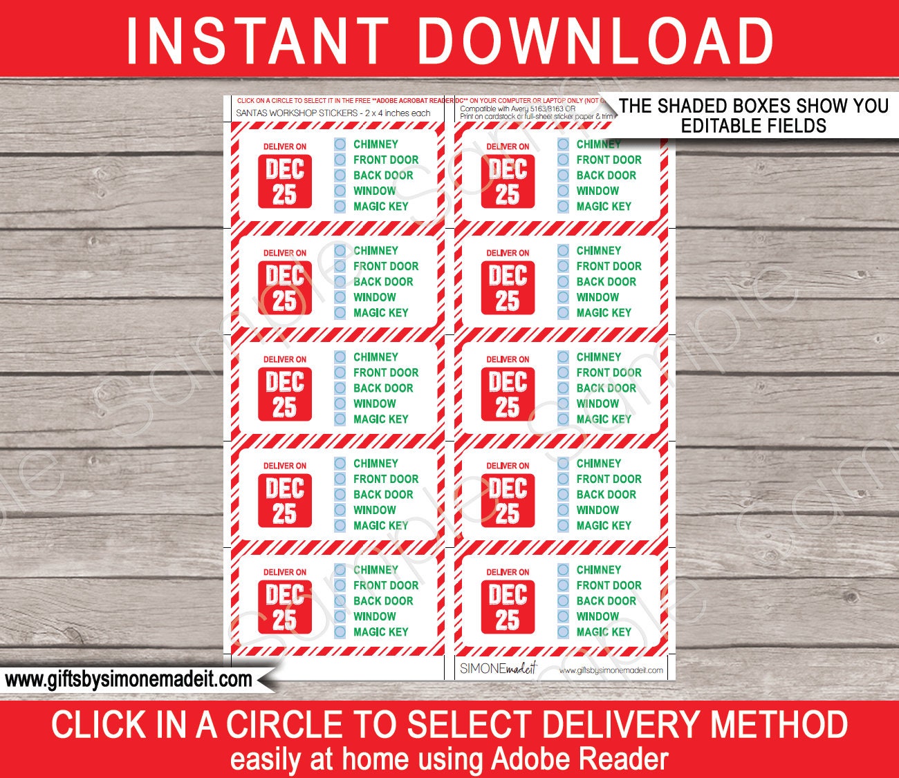 Personalized Santa Gift Tags: North Pole Christmas Labels (instant ...
