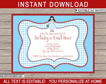 Wizard of Oz Birthday Invitation: Over the Rainbow Dorothy Ruby ...