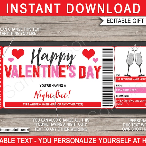 Girls Day Out Voucher Template - Etsy