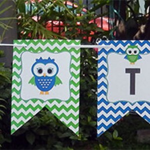 Owl Party Banner Template - Printable Boy Birthday Party Decorations ...