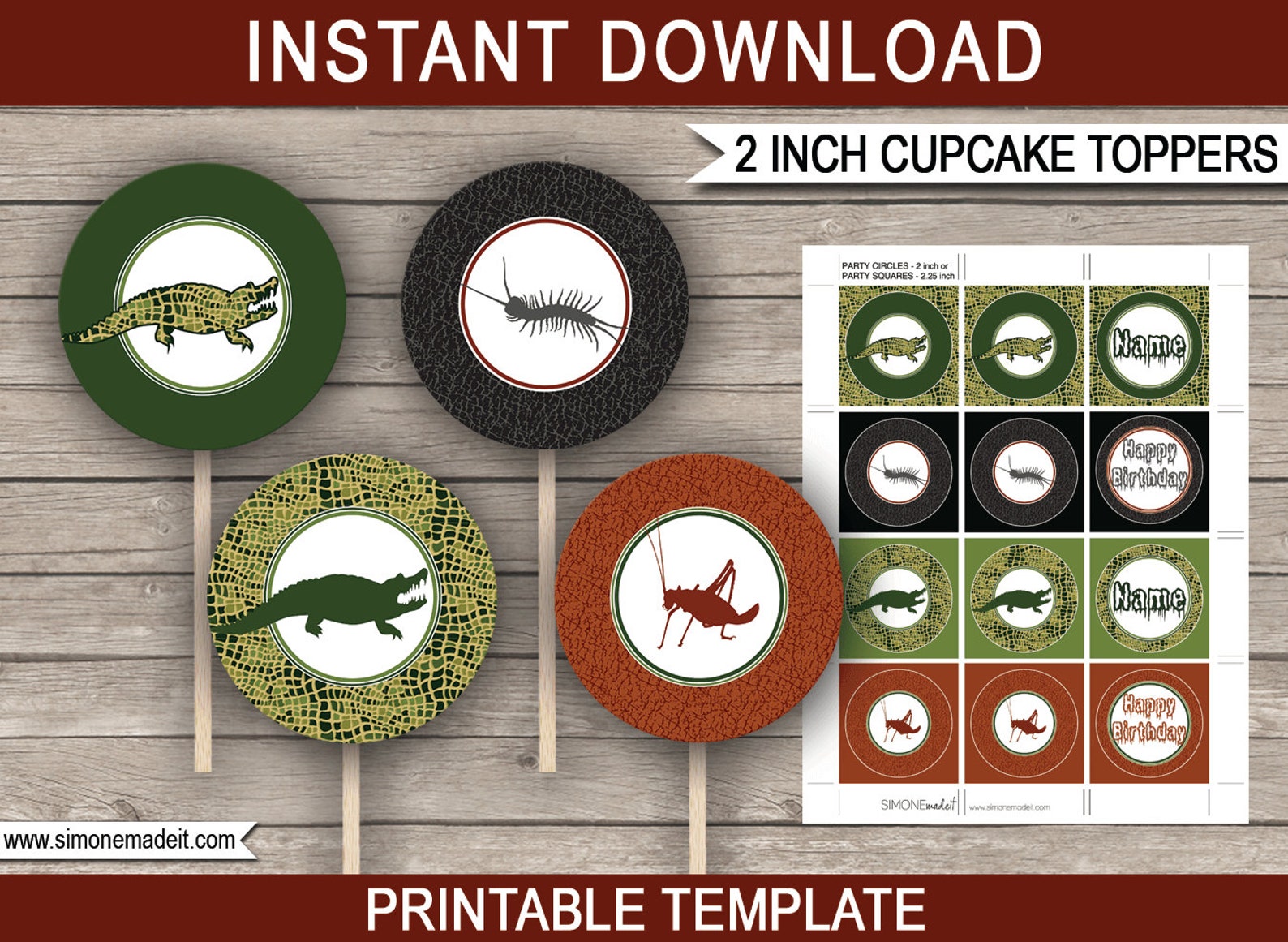 Swamp Party Decorations & Invitation Bundle: Editable Printable ...
