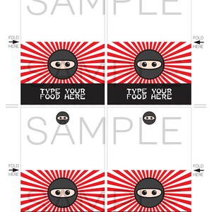Ninja Food Labels Template - Printable Birthday Party Decorations ...