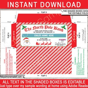 Santa Money Envelope Template - Printable Christmas Cash Gift Wallet ...