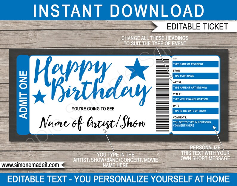 Movie Ticket Template Free Printable