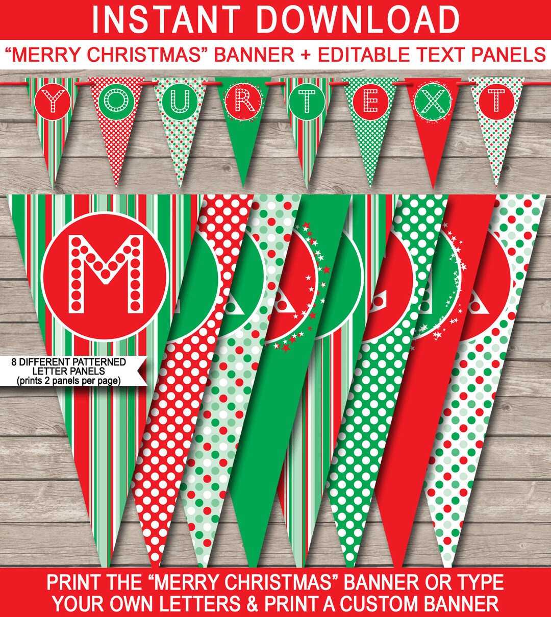 Christmas Banner Template - Printable Party Decorations - Custom ...
