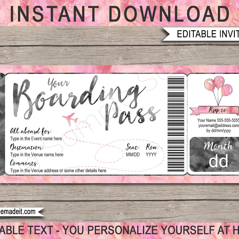 Boarding Pass Invite - Etsy