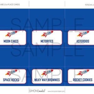 Space Party Food Labels Template - Outer Space Theme Birthday ...