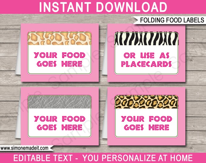 Zoo Theme Party Printables Food Labels - Etsy