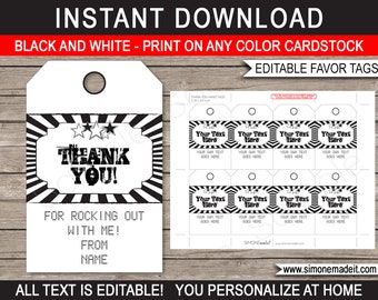 Rock Star Editable Water Bottle Labels Instant Download - Etsy