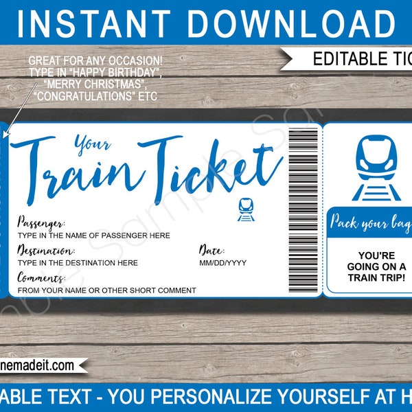 Fake Train Ticket - Etsy
