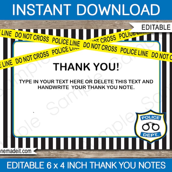 Police Thank You Cards - Etsy