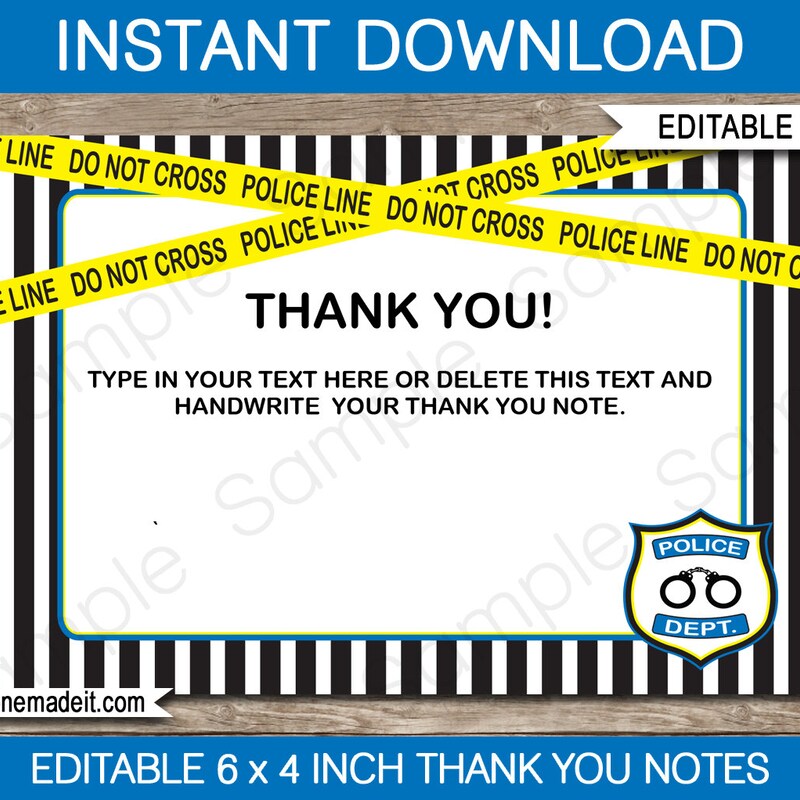 Police Thank You Cards - Etsy