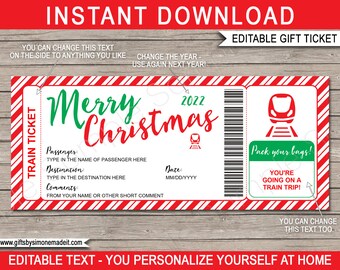 Train Ticket Template Printable Fake Boarding Pass Gift | Etsy