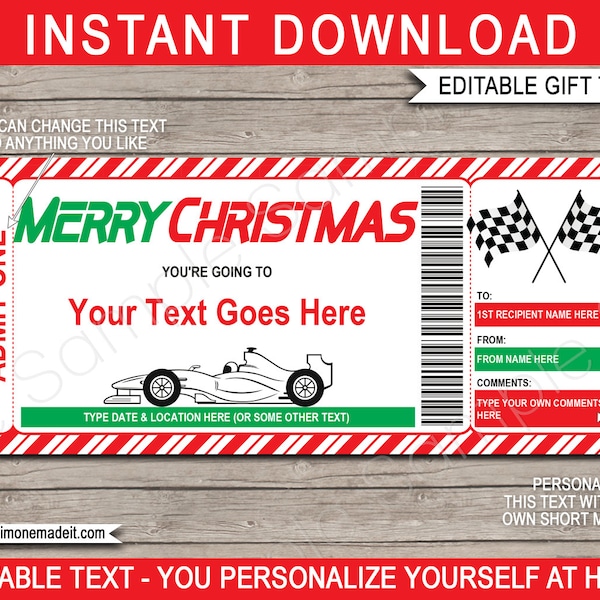 Race Car Ticket Template - Etsy
